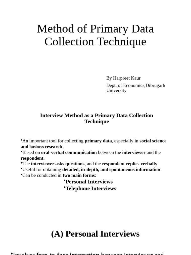 Primary Data Collection Techniques Explained | PDF | Survey Methodology ...