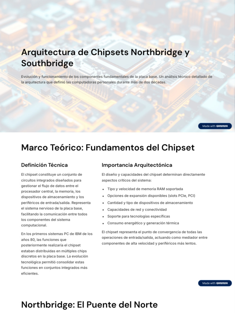 Arquitectura de Chipsets: Northbridge y Southbridge | PDF ...