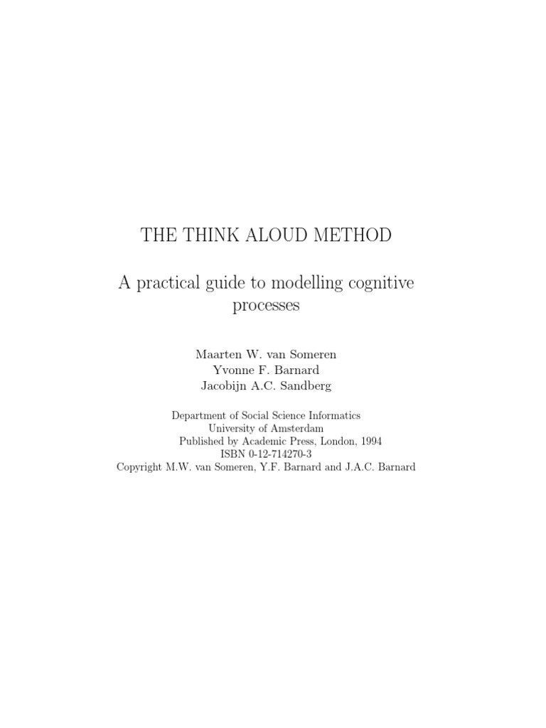 Think Aloud Method | PDF | Art