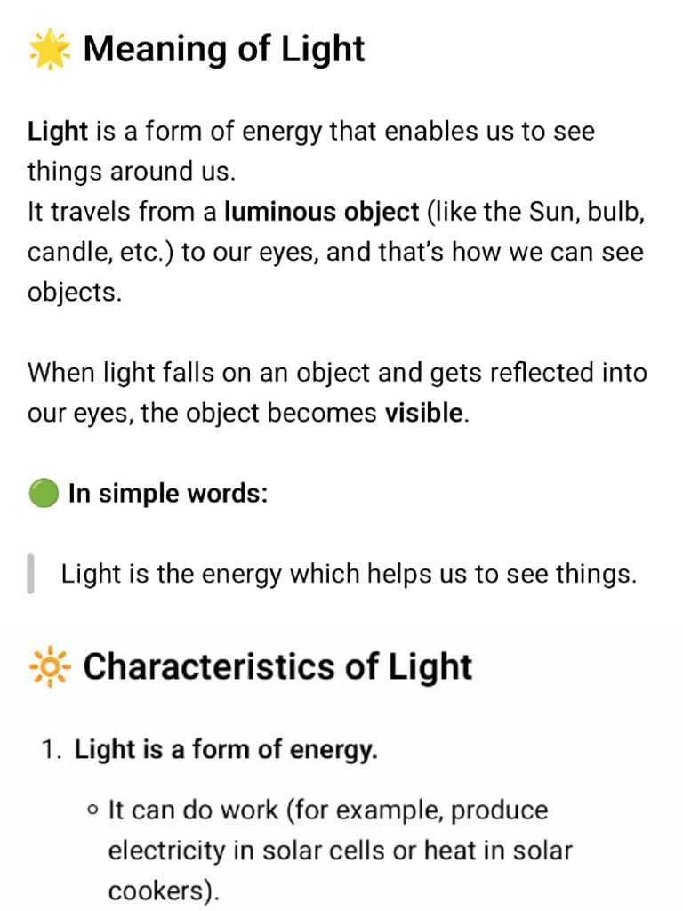 Light Chapter 8th Class | PDF | Light | Refraction