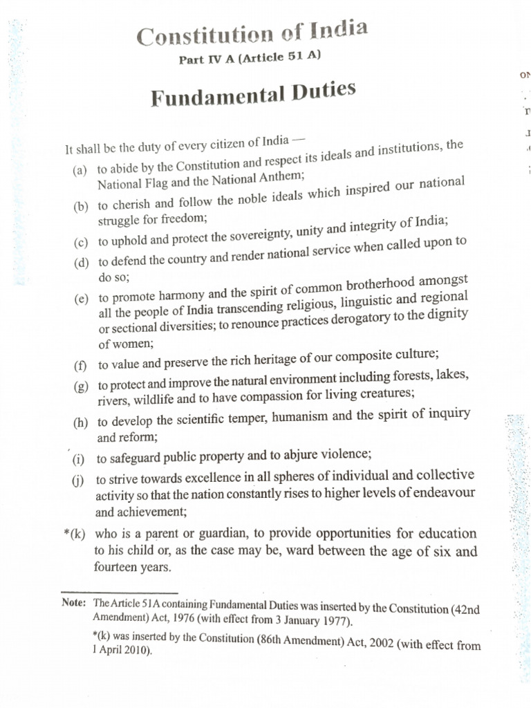 Fundamental Duties | PDF