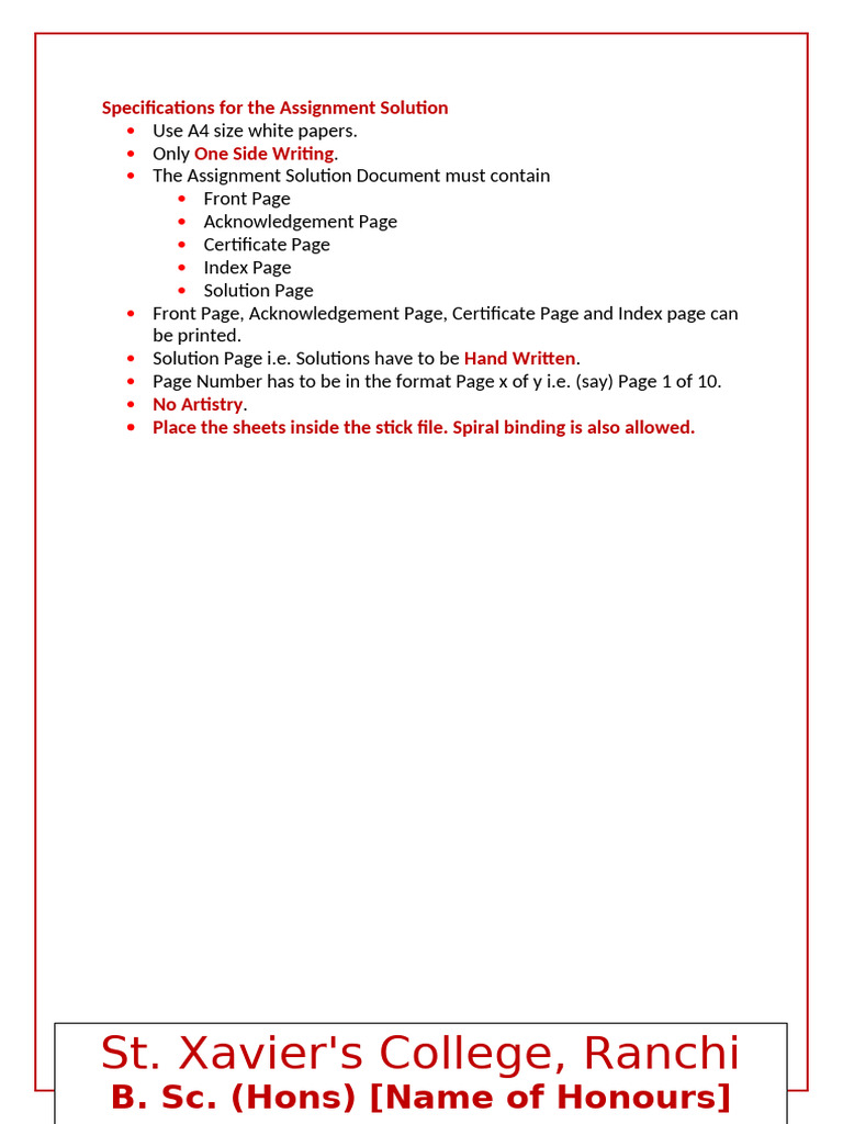 Assignment Specifications For Programming in Java | PDF
