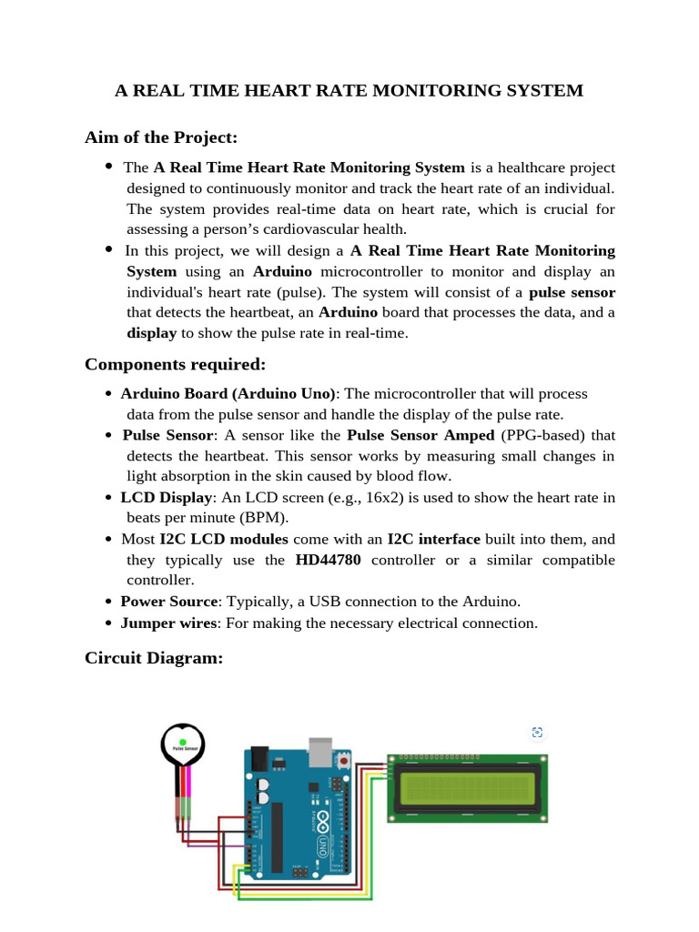 Real Time Heart Rate Monitoring System | PDF | Heart Rate | Pulse