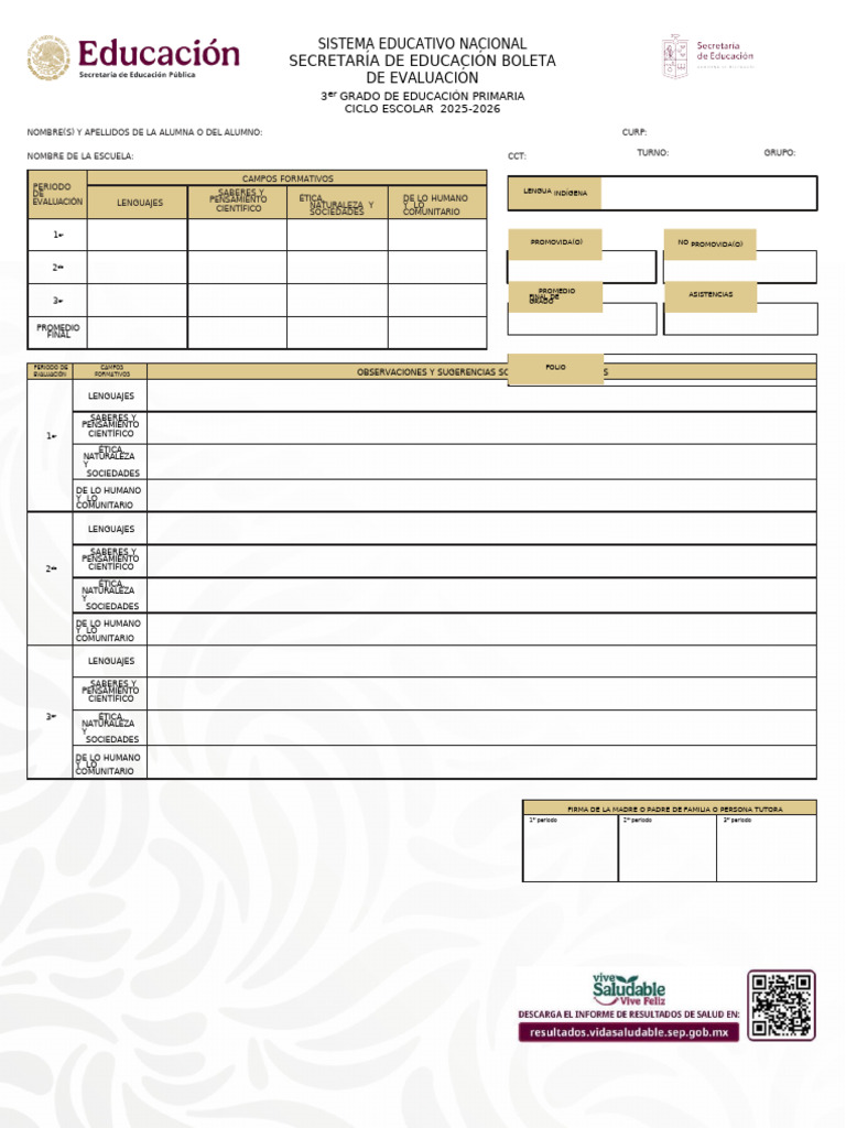 Boleta 3° 25-26 | PDF | Aprendizaje | Cognición