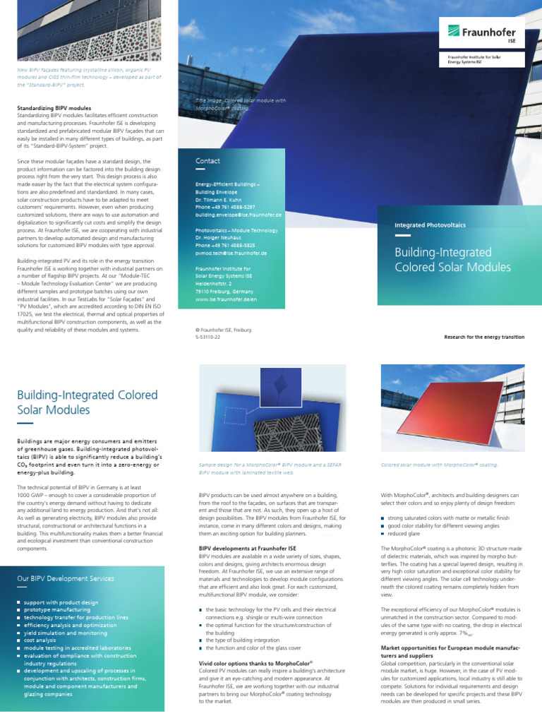 Standardized BIPV Modules for Energy-Efficient Buildings | PDF ...