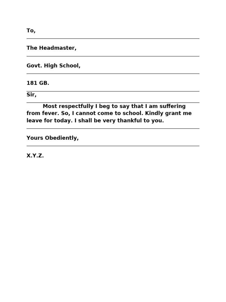 Application For Sick Leave. | PDF