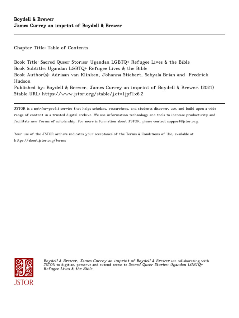 Sacred Queer Stories Ugandan LGBTQ Refug 0b | PDF