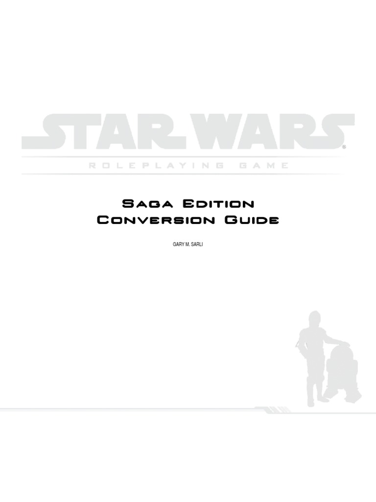 Star Wars Saga Edition Manual Conversion D20 A Swse Pdf Jedi