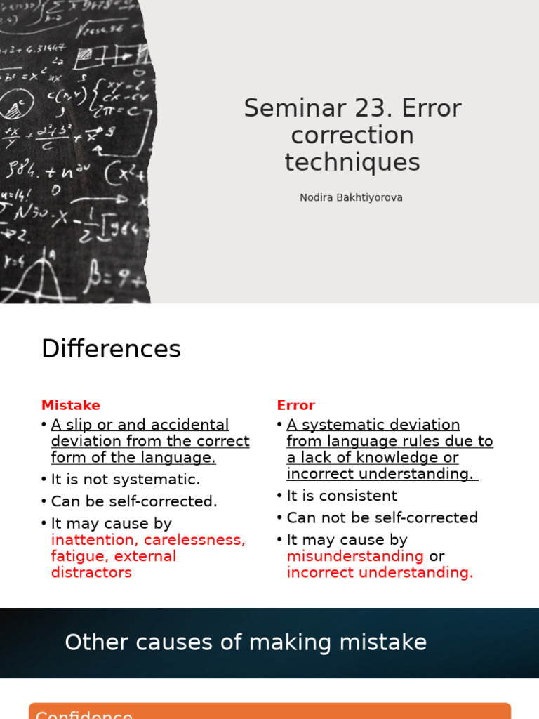 Error Correction | PDF | Error | Learning