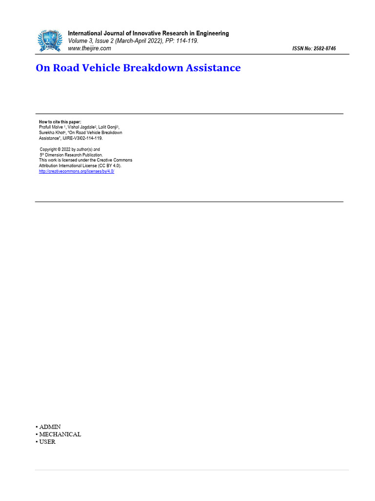 On Road Vehicle Breakdown Assistance | PDF | User (Computing) | Login