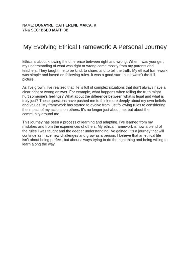 Ethics Reflection | PDF