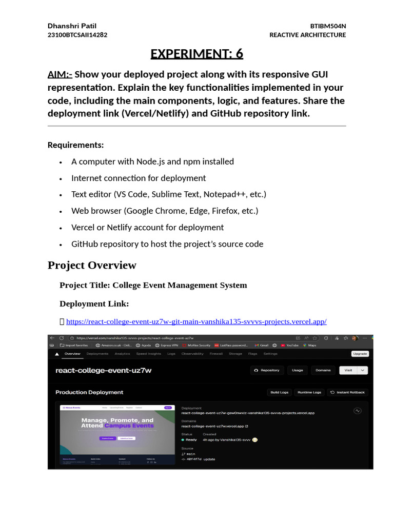 Reactive Exp6 | PDF | Page Layout | World Wide Web