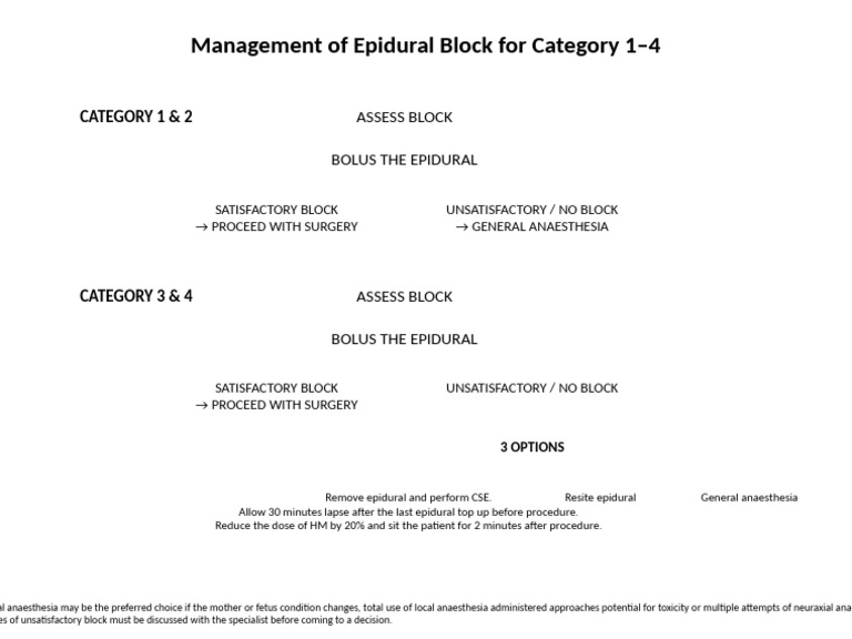 Epidural Block Algorithm | PDF