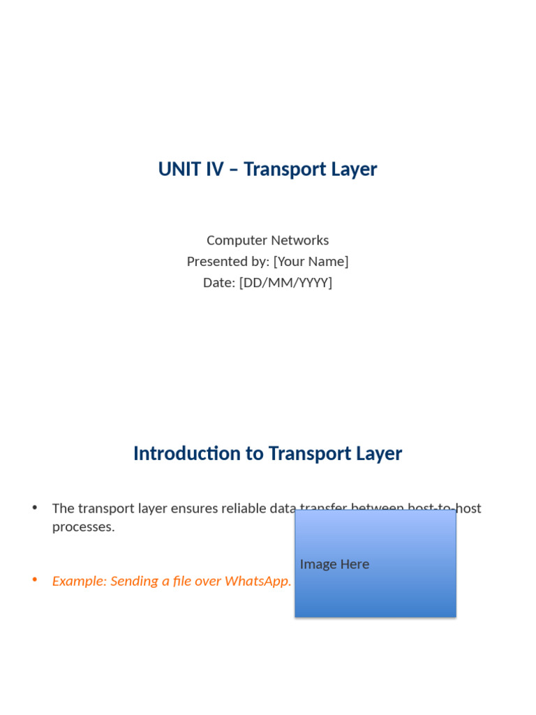 UNIT IV Transport Layer Colored | PDF | Transmission Control Protocol ...