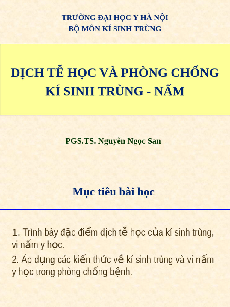 LEC22 Dịch tễ học và phòng chống KST, vi nấm | PDF