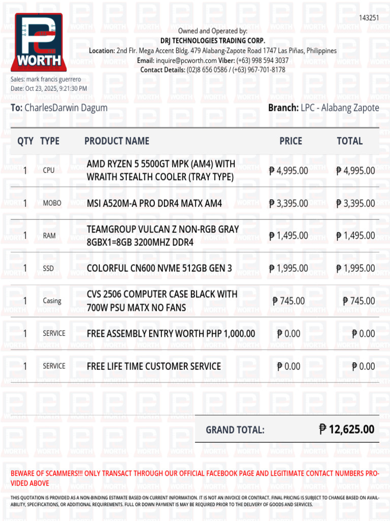 quotation | PDF | Computing | Computer Hardware