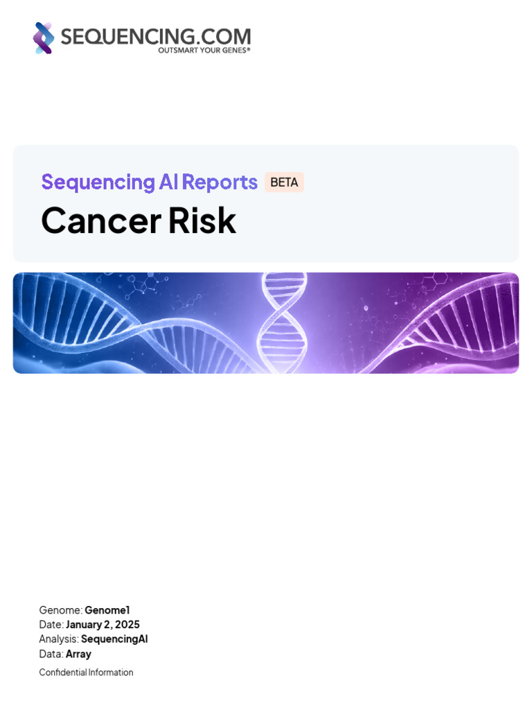 Cancer Risk Genetic Sequencing Report | PDF | Leukemia | Cancer
