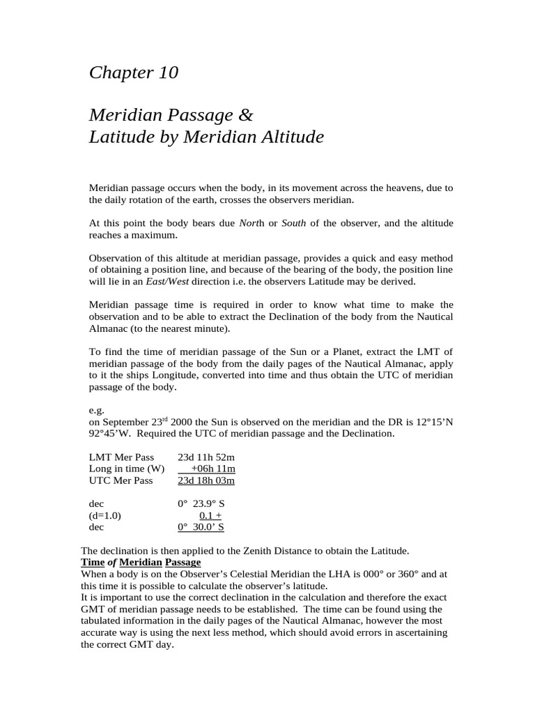 10 Merdian Passage | PDF | Geography | Astronomy