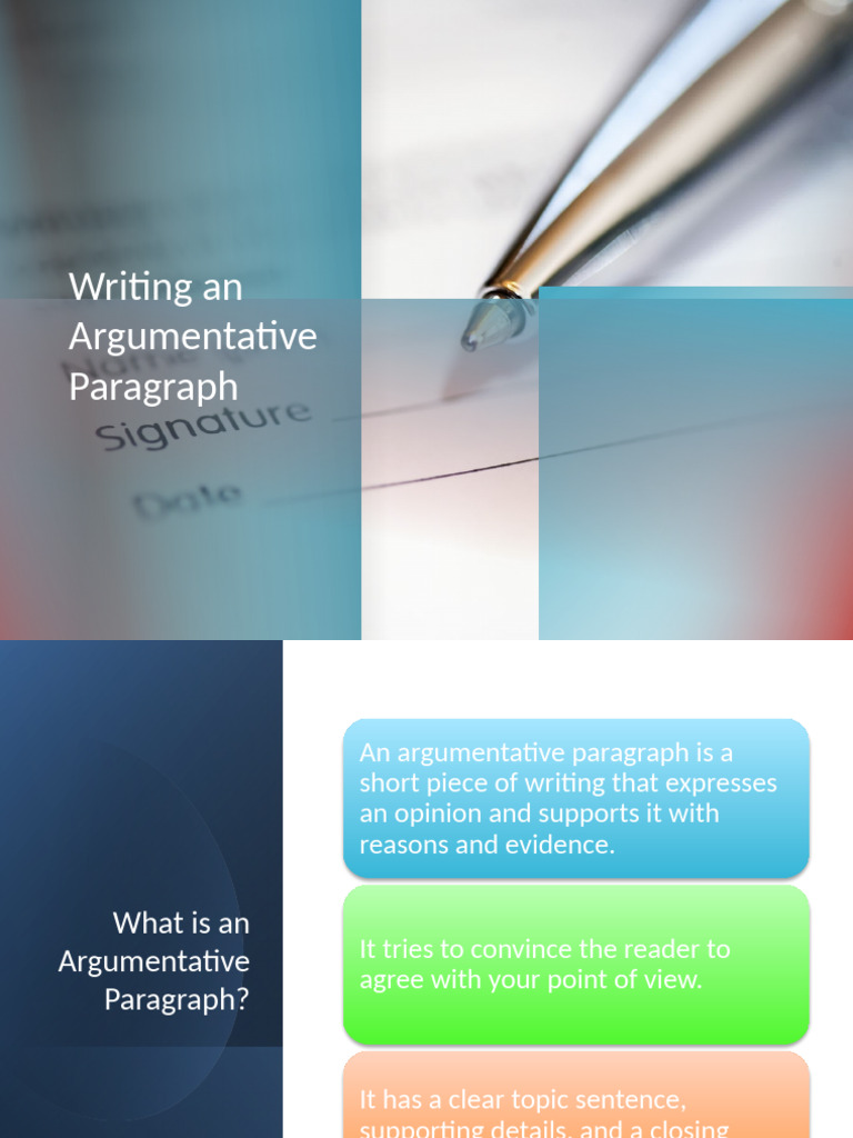 How to Write an Argumentative Paragraph | PDF | Homework