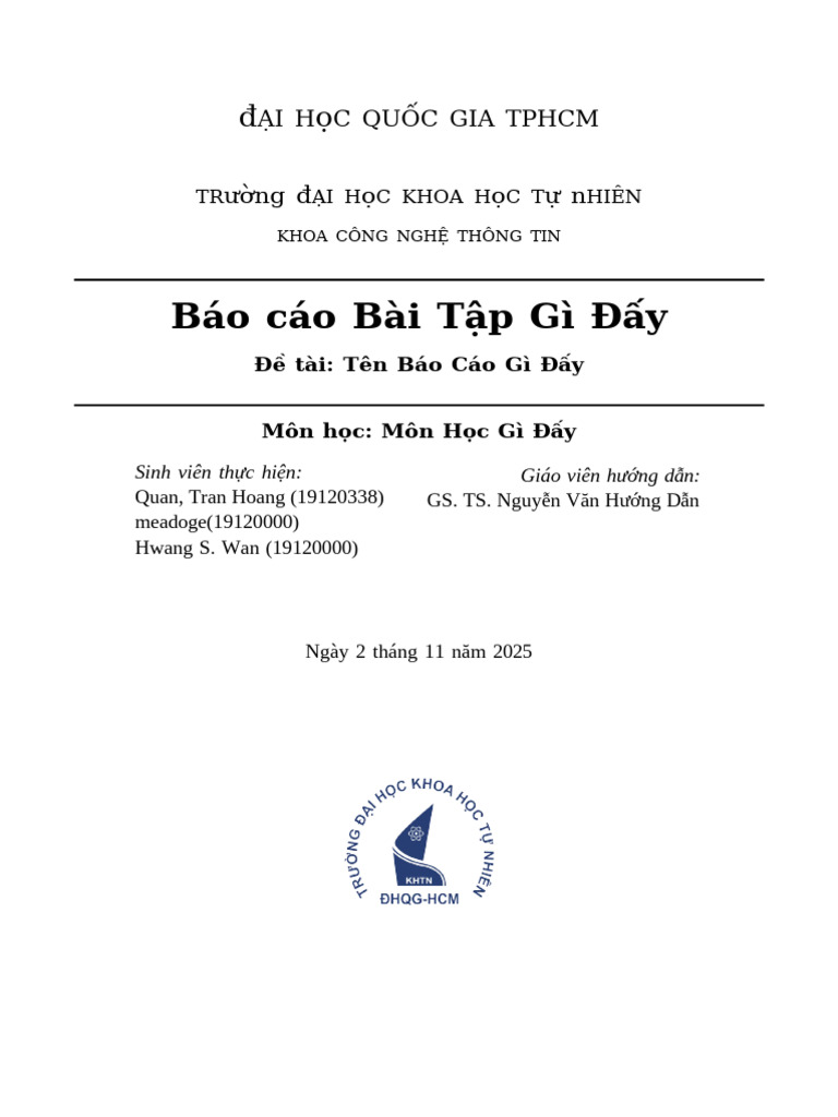 HCMUS Report Template | PDF