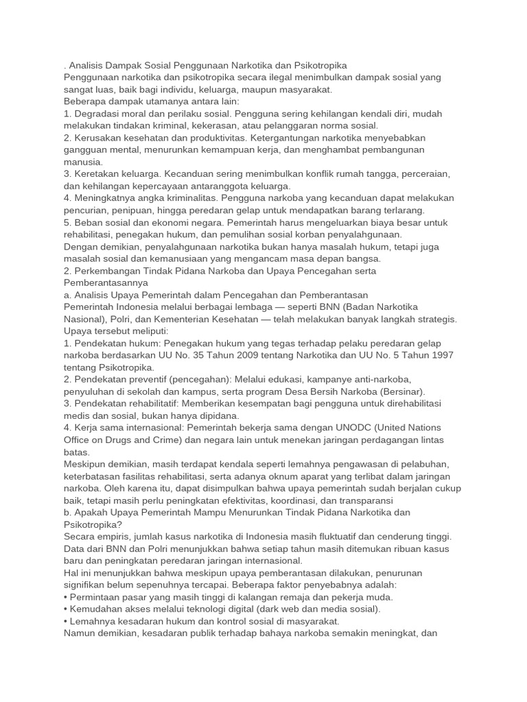 Dampak Penggunaan Narkotika dan Psikotropika | PDF