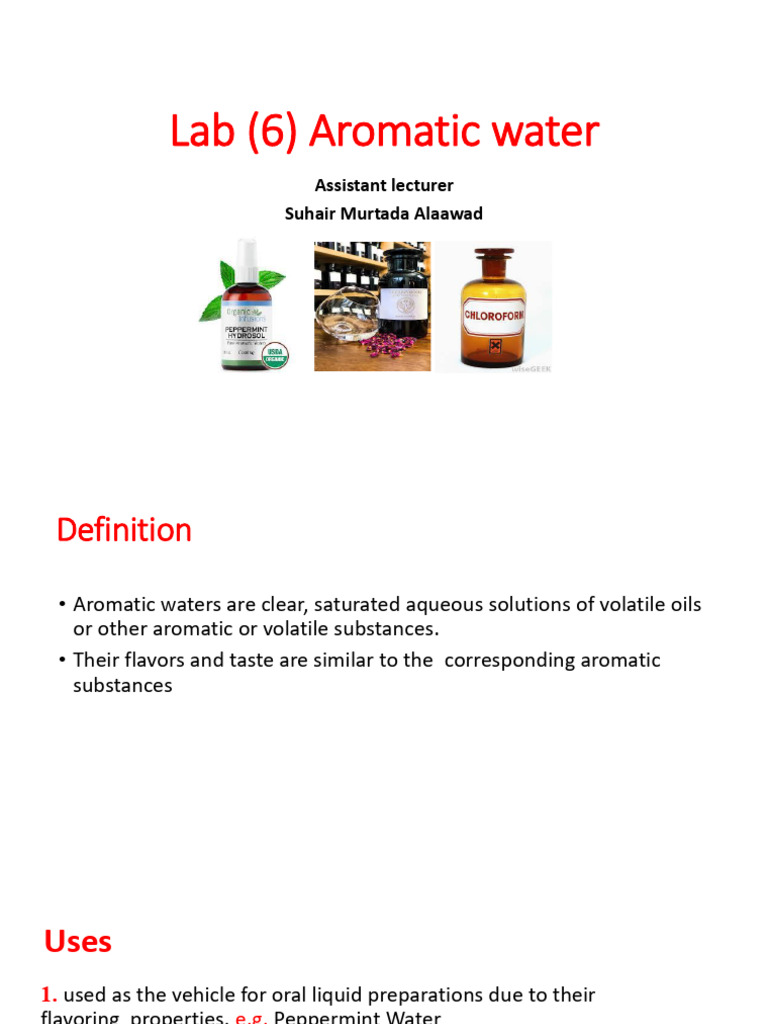 Lab (6) Aromatic Water | PDF | Essential Oil | Water