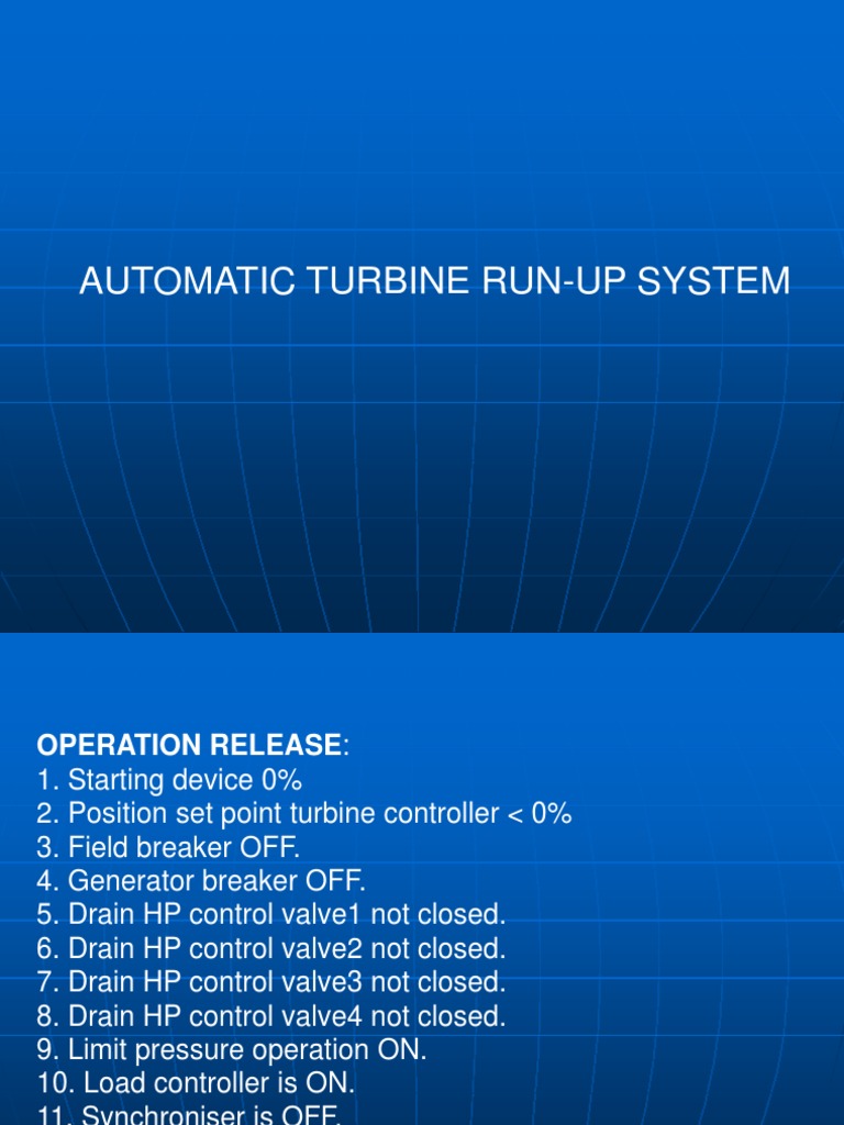 Automatic Turbine Run-Up System | PDF | Pump | Steam