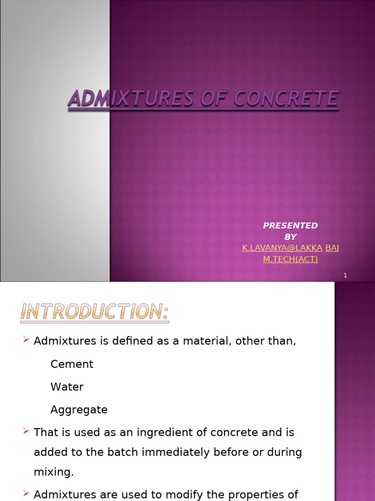 Understanding Concrete Admixtures | PDF | Concrete | Cement