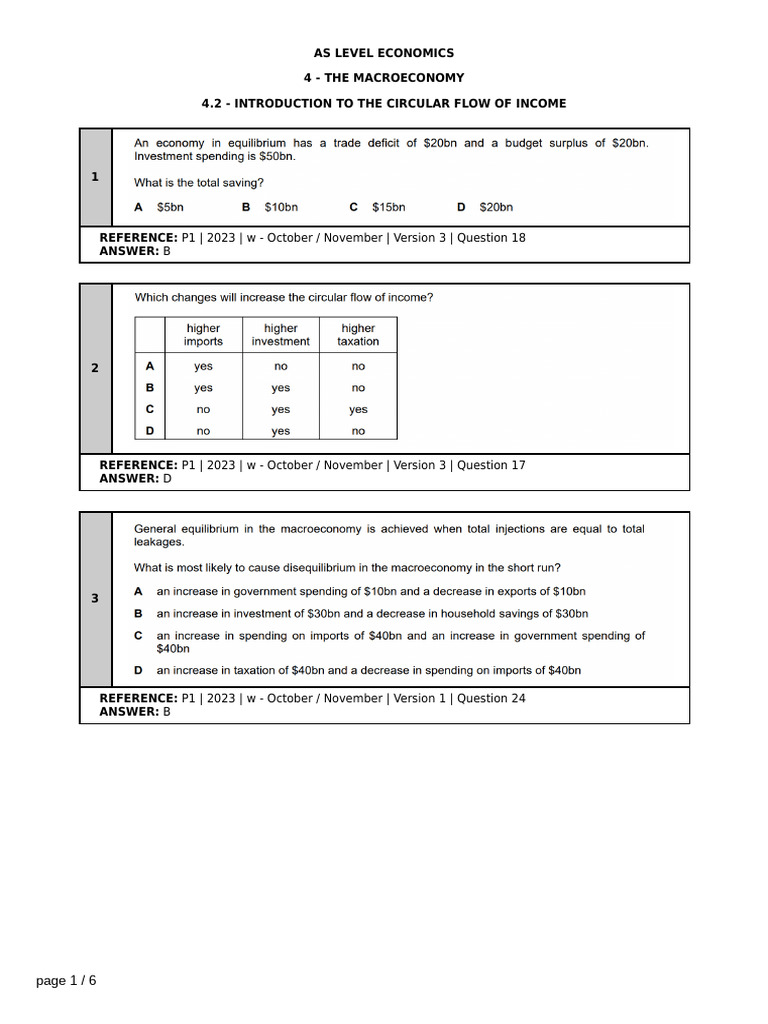 As Level Economics - 4.2 - Introduction To The Circular Flow of Income ...