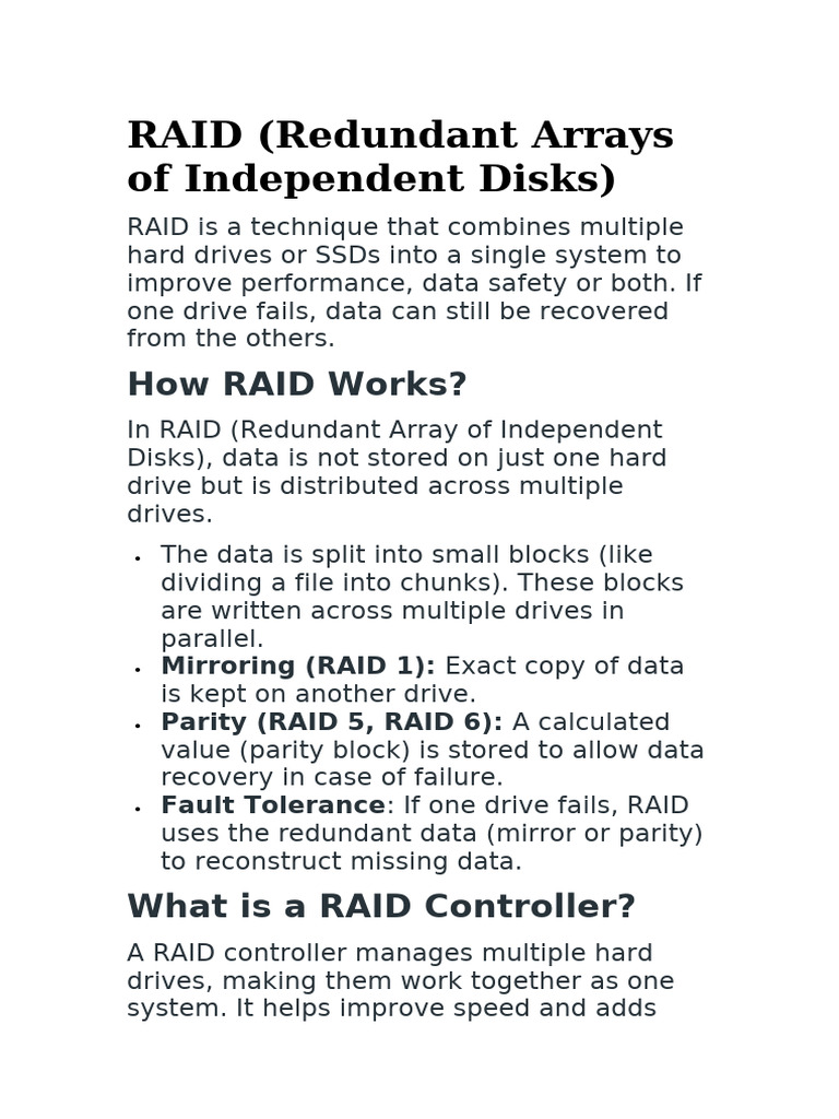 Raid | PDF | Computing | Computer Architecture