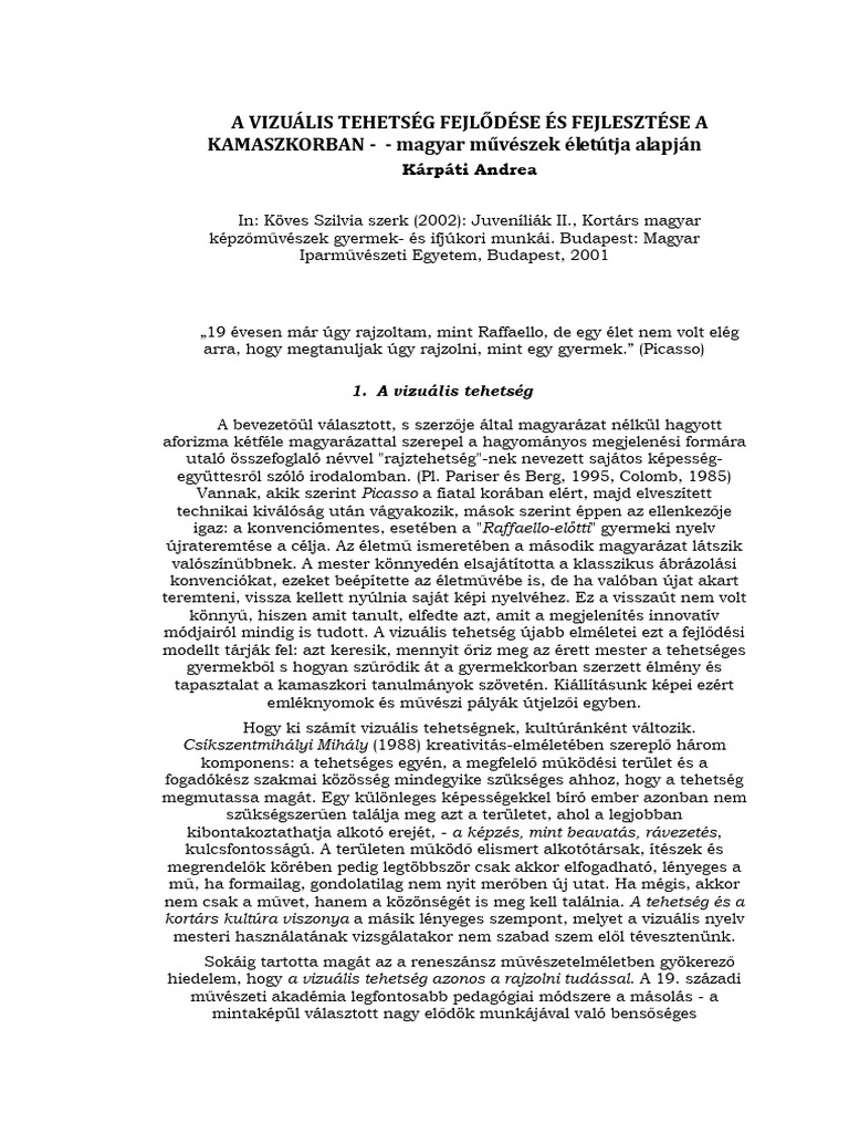 Kárpáti A. A Vizuális Tehetség... | PDF