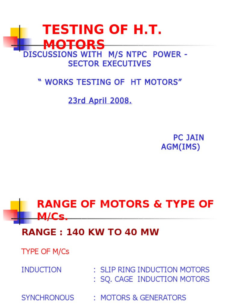 Testing of Ht Motors | Mechanical Engineering | Electrical Engineering