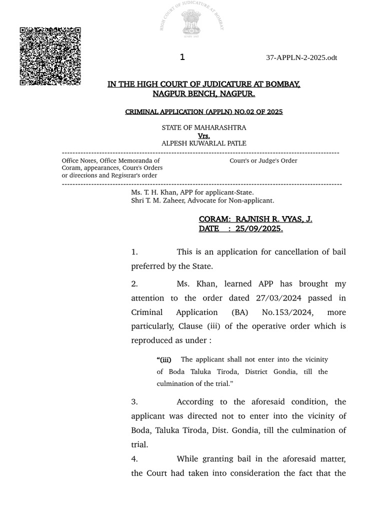 Ordjud (Alpesh- Cancellation (1) | PDF | Bail | Misconduct