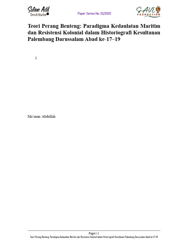Teori Perang Benteng Palembang 17-19 | PDF