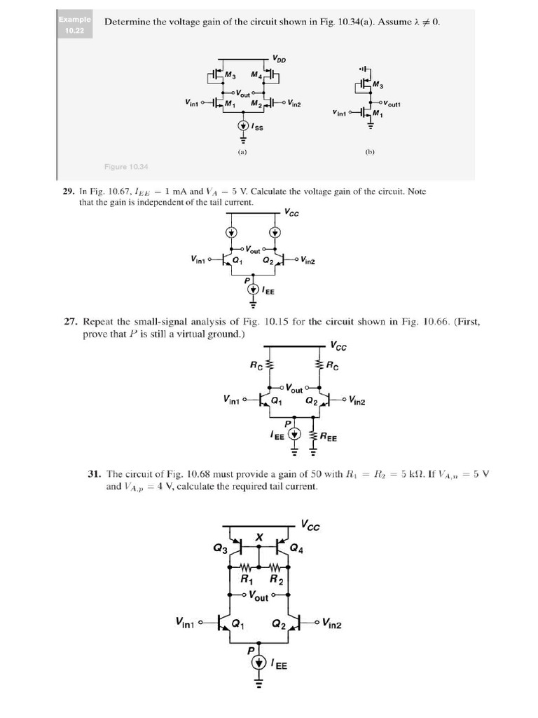 BJT Differenial Pairs Problems | PDF