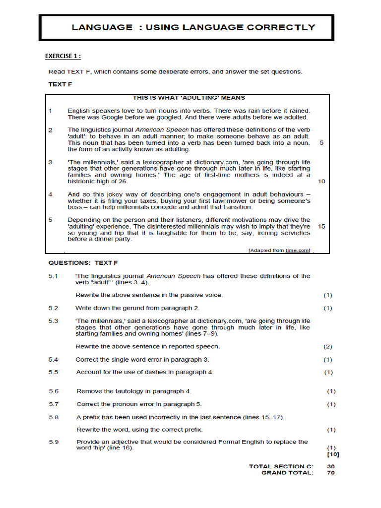 Language Editing - Revision Exercises-1 | PDF