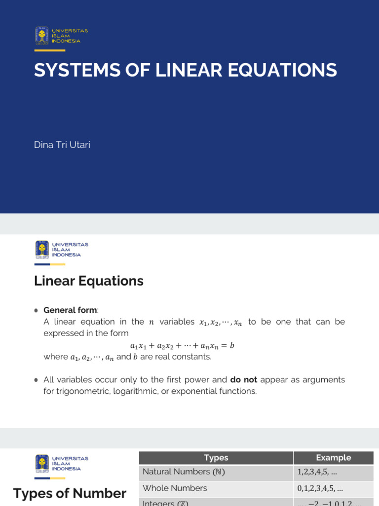 3. System of Linear Equations | PDF | Numbers | Matrix (Mathematics)