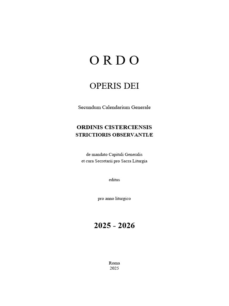 Ordo Latin 2025 2026 | PDF