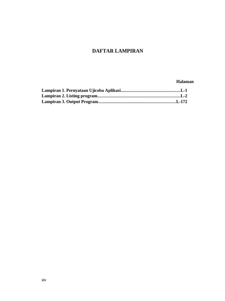 Daftar Lampiran | PDF