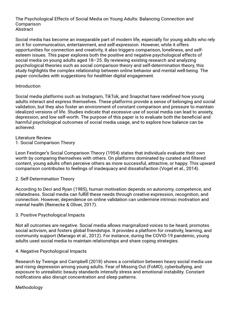 Psychological Effects of Social Media | PDF | Psychology | Popular ...