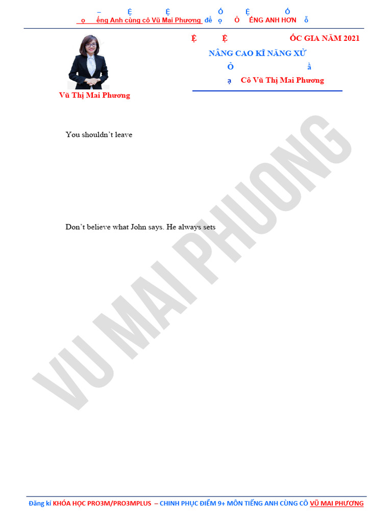 Phần 2 Word Form | PDF