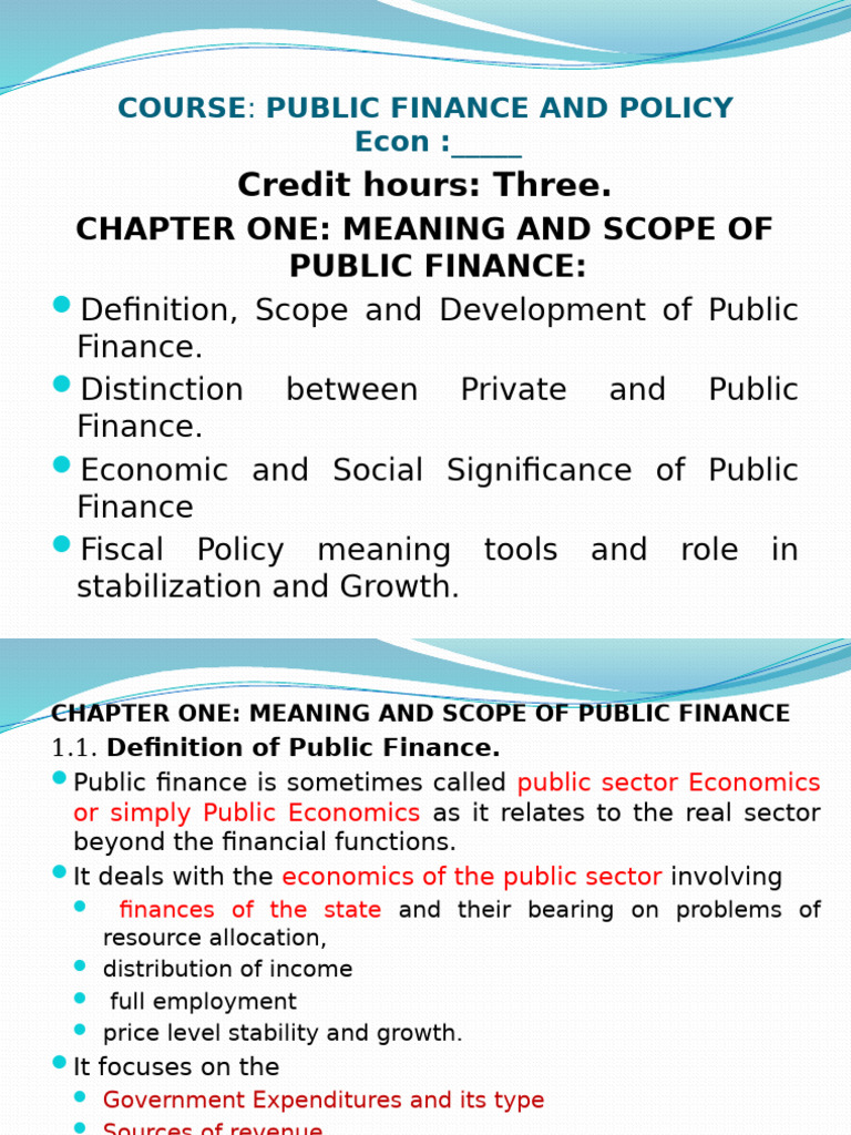Public Finance and Policy Chap 1 | PDF | Fiscal Multiplier | Public Finance