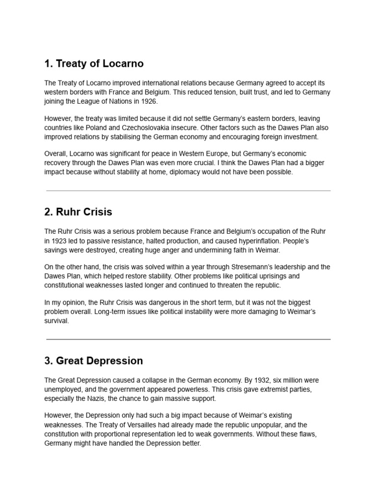 History 7 Marker | PDF | Dawes Plan | Weimar Republic