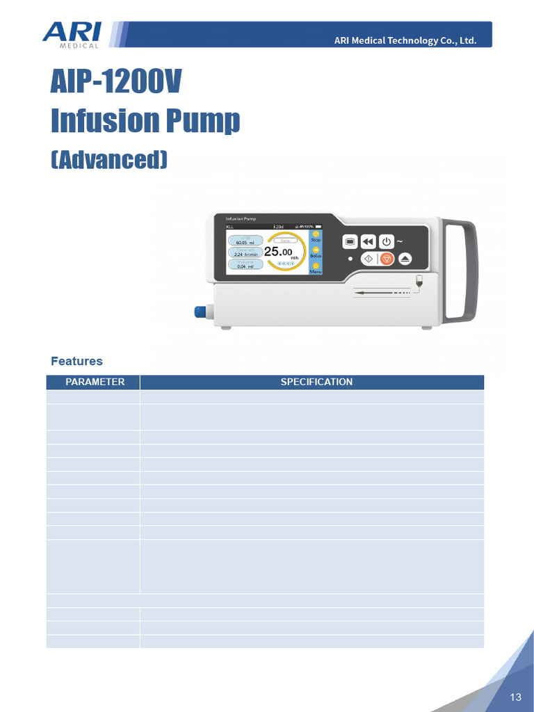 9-AIP-1200V Infusion Pump (Advanced) | PDF