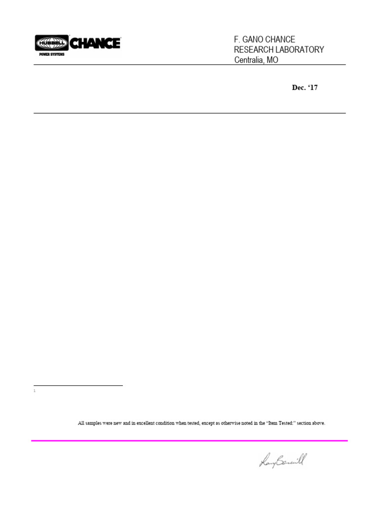 HPS/Chance Strain Poles Test Report | PDF | Insulator (Electricity ...