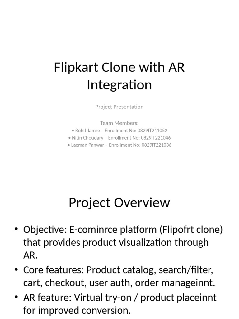 Flipkart Clone AR Presentation Full English | PDF | 3 D Modeling | Software