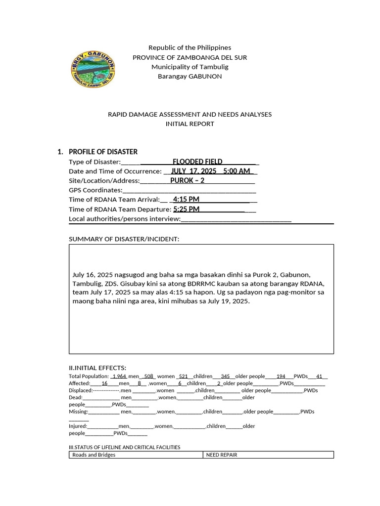 Zamboanga del Sur Flood Damage Report | PDF | Meteorology | Typhoon