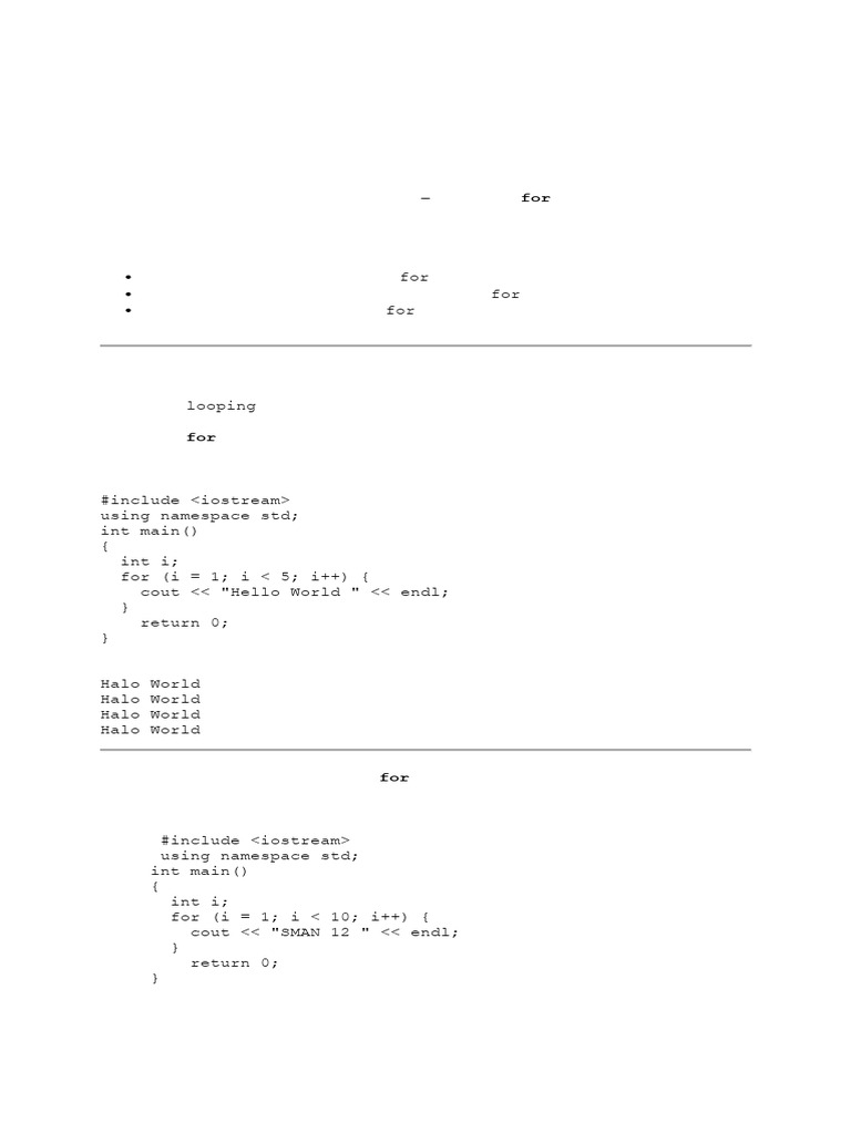 Algoritma Looping For di Informatika | PDF
