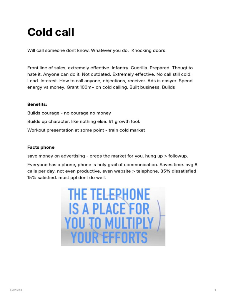 Mastering Cold Calling Techniques | PDF