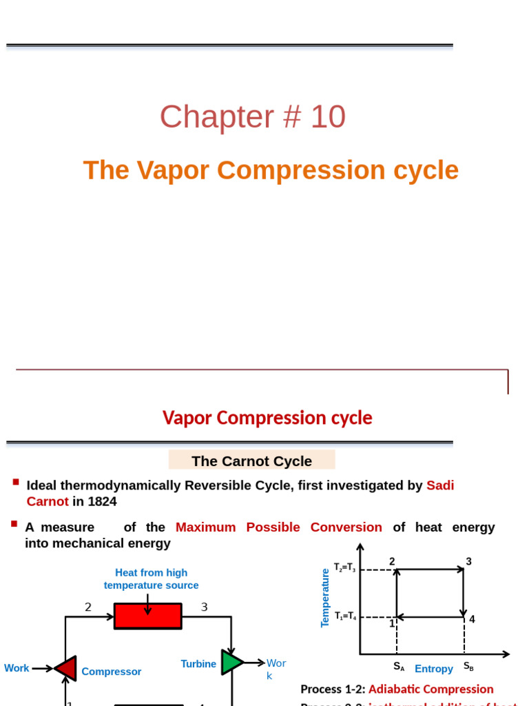 Lec # 04 & 05 Vapor Compression Cycle | PDF | Refrigeration | Heat